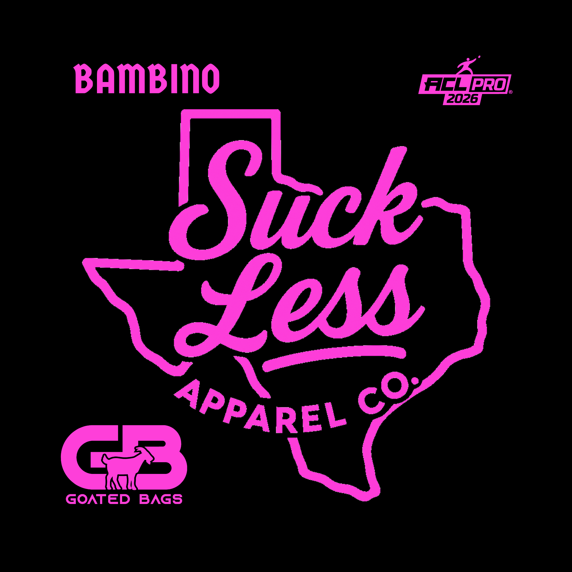 SUCK LESS APPAREL - PINK – GOATED BAG CO.